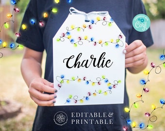 Giant XL Christmas Gift Tag PRINTABLE Editable Corjl Extra - Etsy