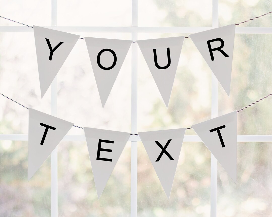 Pale Gray Letter Banner Editable Banner Bunting Letters - Etsy
