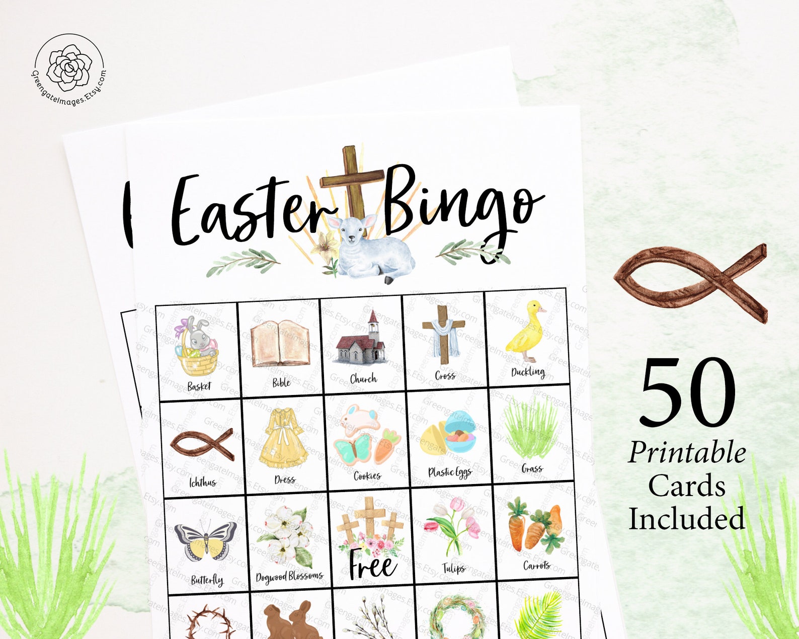 Christian Easter Bingo: 50 Printable Unique Cards - Etsy