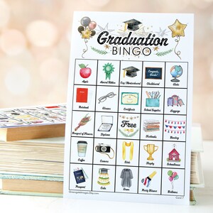 Graduation Bingo Cards - 50 PRINTABLE Unique Cards. Instant Digital ...