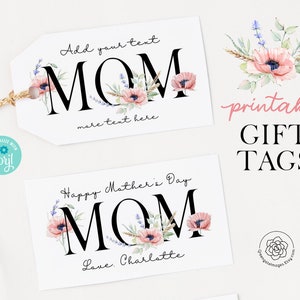 Mother's Day Gift Tags Corjl Editable, Favor Tags Printable Hang Tag ...