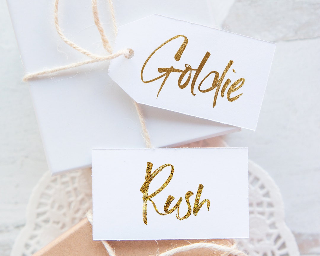 Gold Name Gift Tags - Corjl Editable, Favor Tags, Printable Hang Tags ...