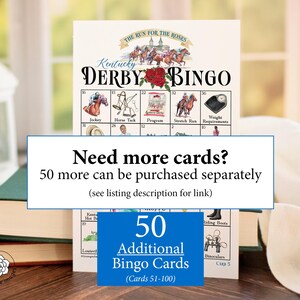 Kentucky Derby Bingo - 50 PRINTABLE Unique Cards. Instant Digital ...