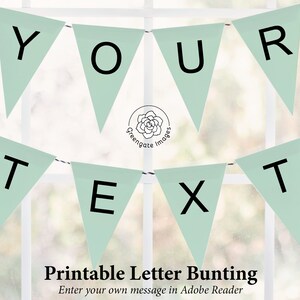 Mint Fillable Banner - PRINTABLE, Editable Banner PDF. Instant Digital ...