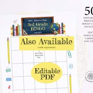 School Bingo Cards: Printable Bingo Cards, Color Pictures, 50 Cards ...