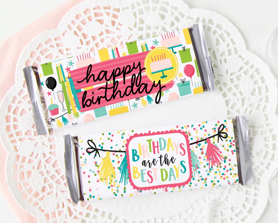 Happy Birthday Candy Bar Wrappers PRINTABLE Hershey Bar - Etsy