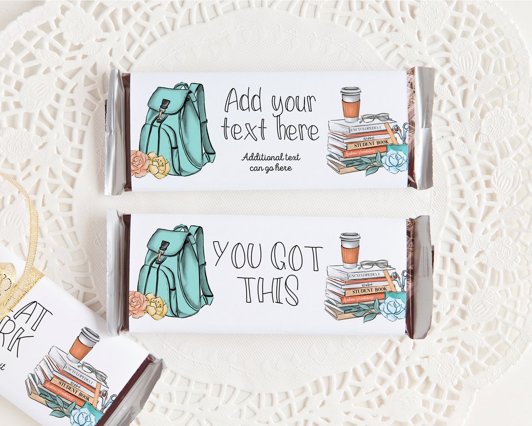 School Candy Bar Wrappers PRINTABLE Custom Chocolate Wrap, Editable in ...