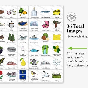 Oregon Bingo Cards: Printable Bingo Cards, 50 Cards Senior Citizen ...