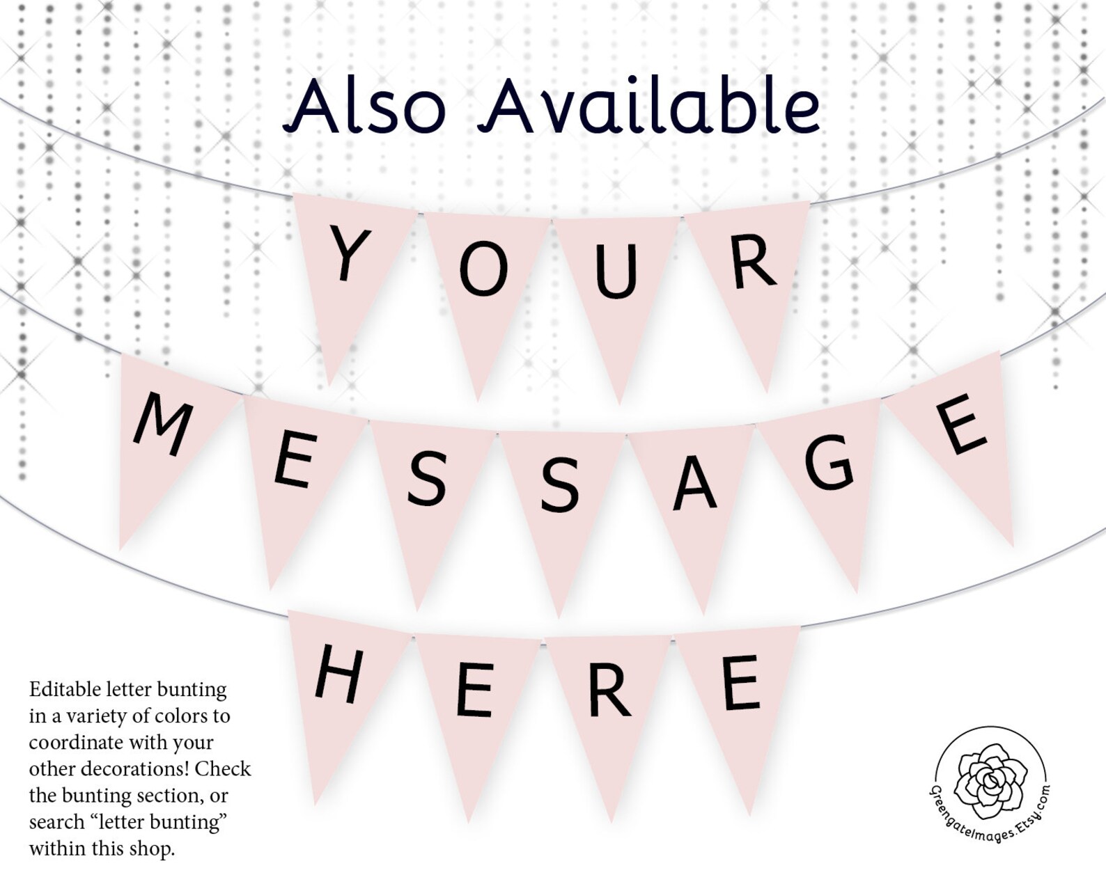 Blush Letter Banner Pink and Gold Printable Bunting - Etsy