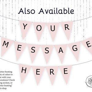 Blush Letter Banner Pink and Gold, Printable Bunting, Editable Message ...