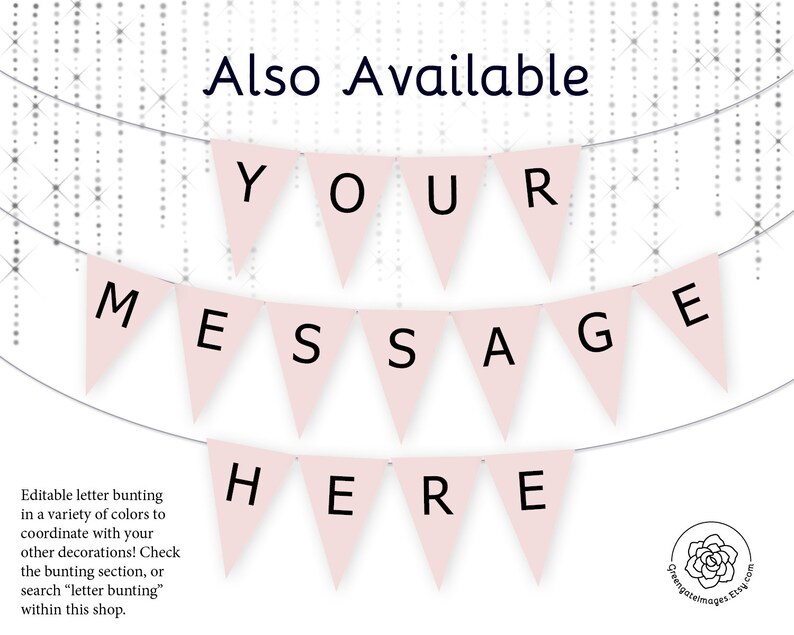 Blush Letter Banner Pink and Gold Printable Bunting - Etsy