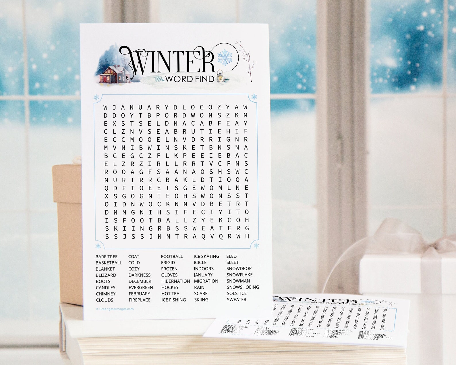 Winter Word Find PRINTABLE Downloadable Activity. Cold - Etsy