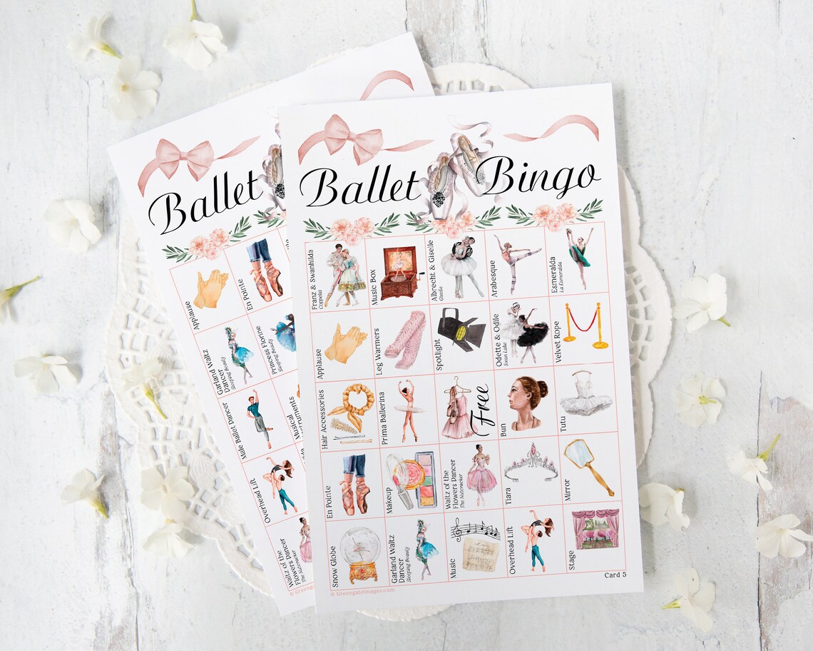 Ballet Bingo - 50 PRINTABLE Unique Cards. Instant Digital Download PDF ...