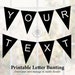 Black Letter Banner - PRINTABLE, Editable Banner PDF. Instant Digital ...