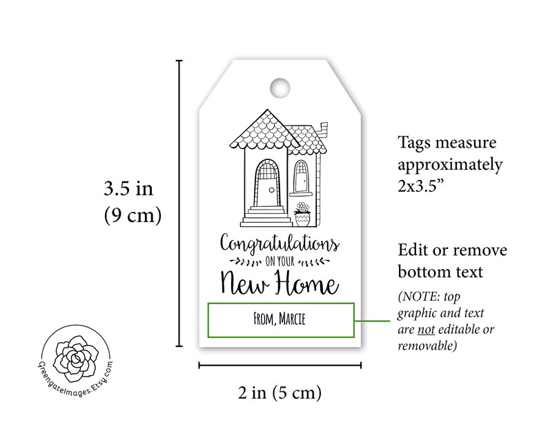 Housewarming Gift Tag Printable Gift Tag Editable Corjl | Etsy