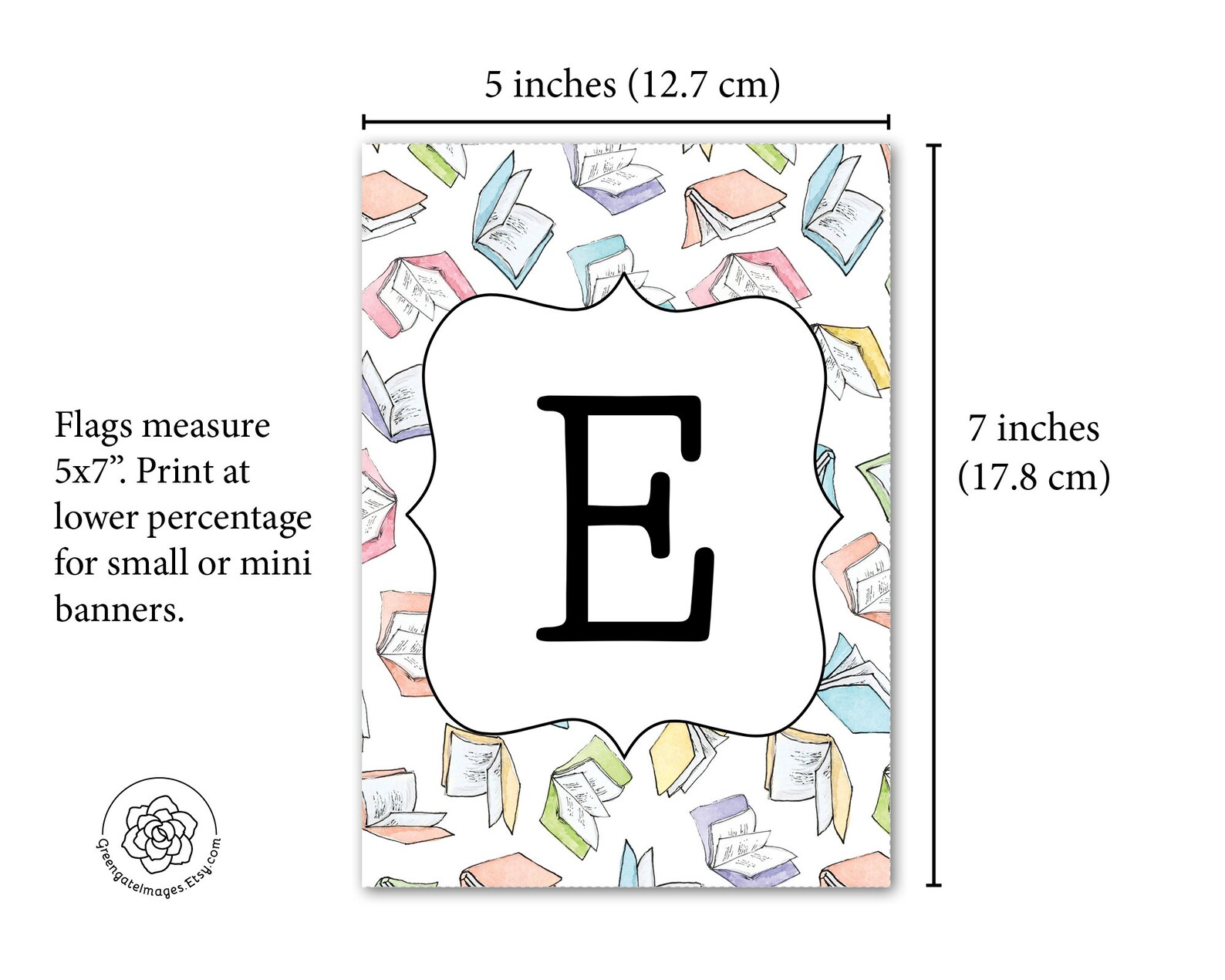 Books Message Banner - PRINTABLE Template. Add Your Text in Corjl ...