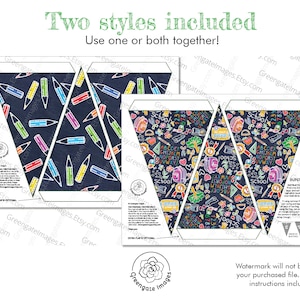 Black School Doodles Bunting - PRINTABLE Banner for Teachers, Open ...