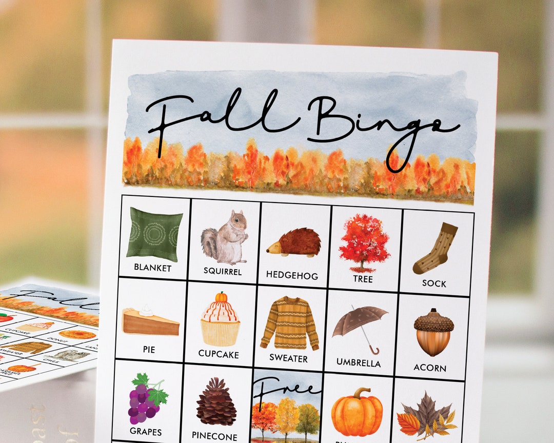 Fall Bingo Cards: Printable Bingo 50 Cards Fall Party Idea - Etsy