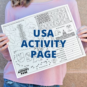USA Patriotic Activity Page - Instant Download PDF Games for Kids ...