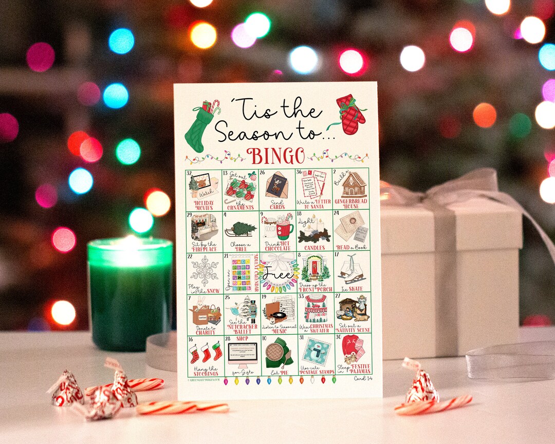 Christmas Activities Bingo - 50 PRINTABLE Unique Cards. Instant ...