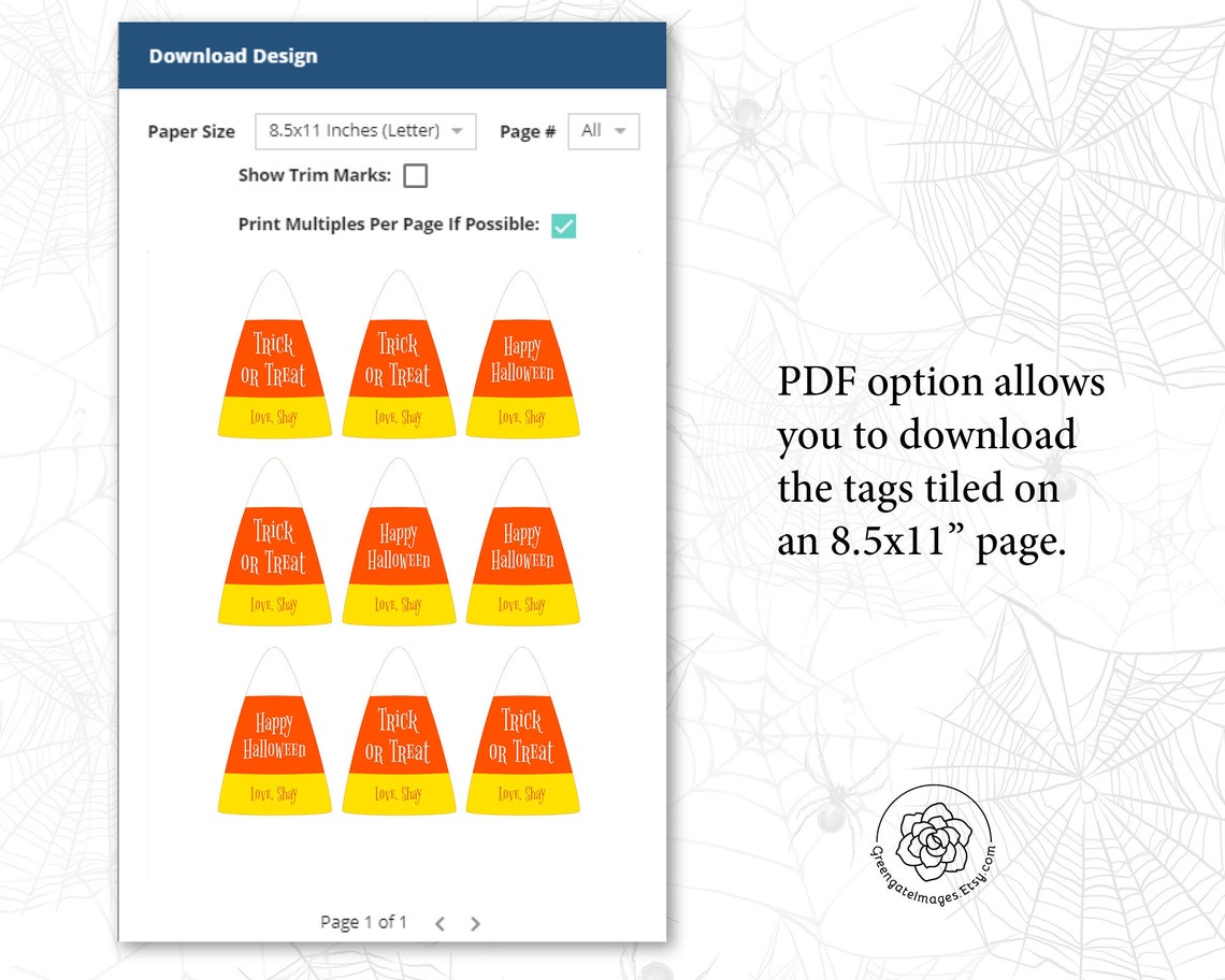 Candy Corn Gift Tags Printable Bag Tags That You Can | Etsy