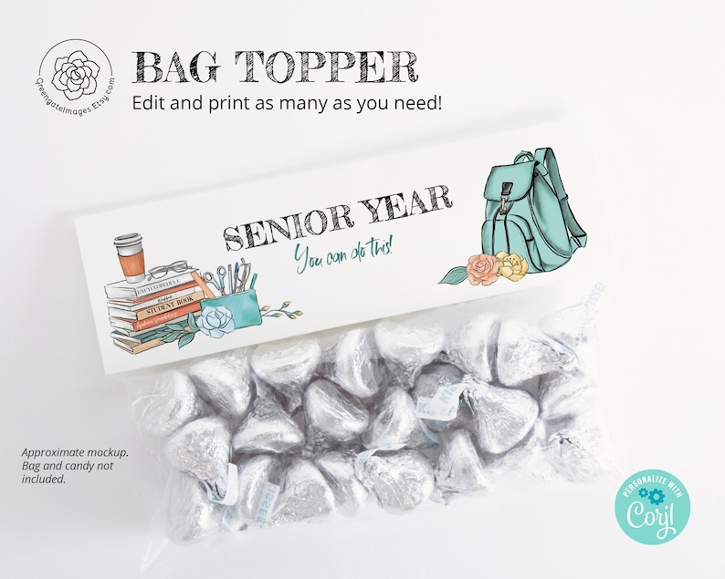 6.5 Printable Bag Topper School Goody Bag Ziplock - Etsy