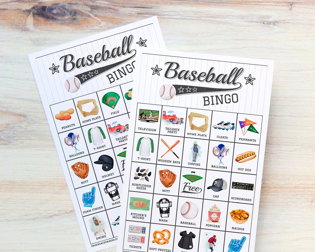 Baseball Bingo: PRINTABLE 50 Cards, Bingo Pdf Game, T-ball Fan Party ...