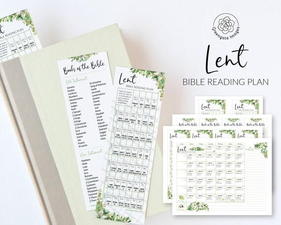 Lent Bible Reading Plan Bookmarks and Calendar Printable | Etsy