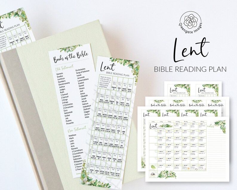 Lent Bible Reading Plan - Bookmarks and Calendar - Printable Lenten ...