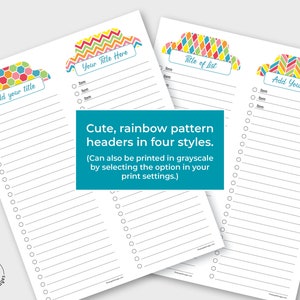 Printable List Paper - Editable/fillable Instant Download PDF. To-do ...