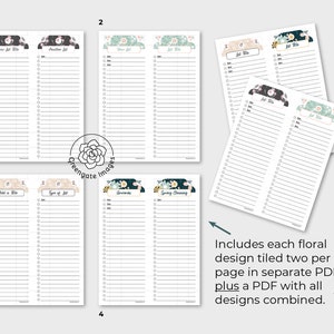 Printable List Paper - Editable/fillable Instant Download PDF. To-do ...