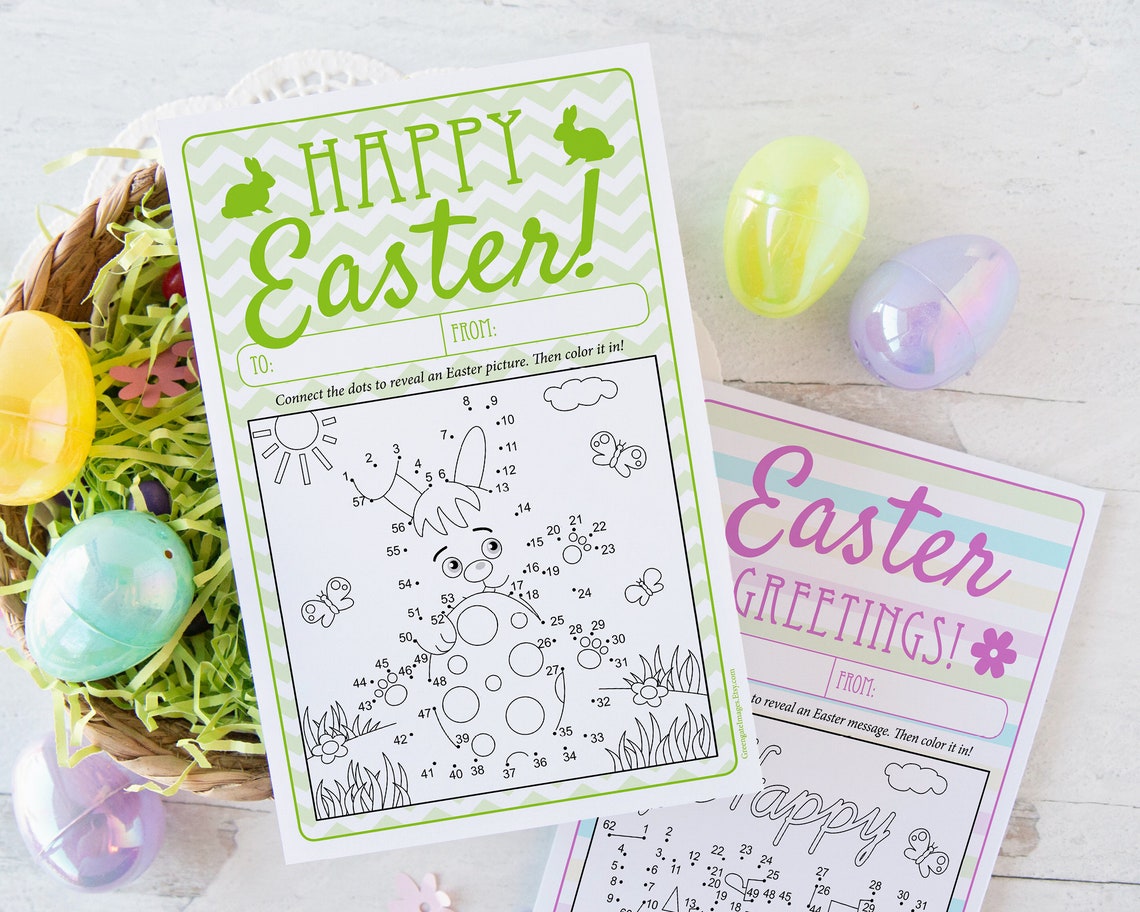 Easter Dot-to-dot Pack PRINTABLE Connect-the-dots Coloring - Etsy