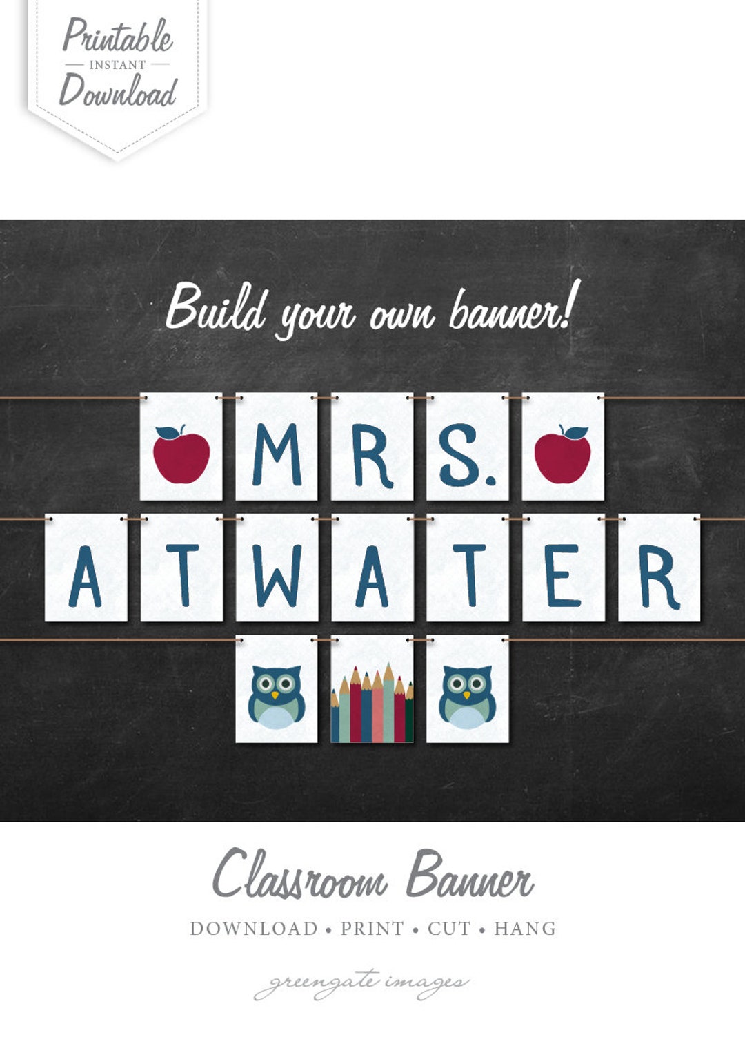 Teacher Name Sign, Classroom Banner, Bunting, Classroom Decorations ...