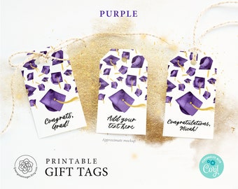 Graduation Gift Tags Printable Gift Tag Editable Corjl | Etsy
