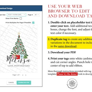 Giant XL Christmas Gift Tag - PRINTABLE Editable Corjl, Extra Large Tag ...