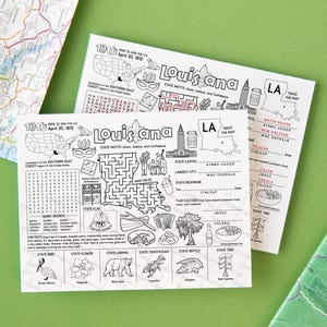 PRINTABLE Louisiana Activity Page - Instant Download PDF Kids Game. LA ...