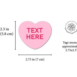 Candy Heart Gift Tags - Corjl Editable, Favor Tags, Printable Hang Tags ...