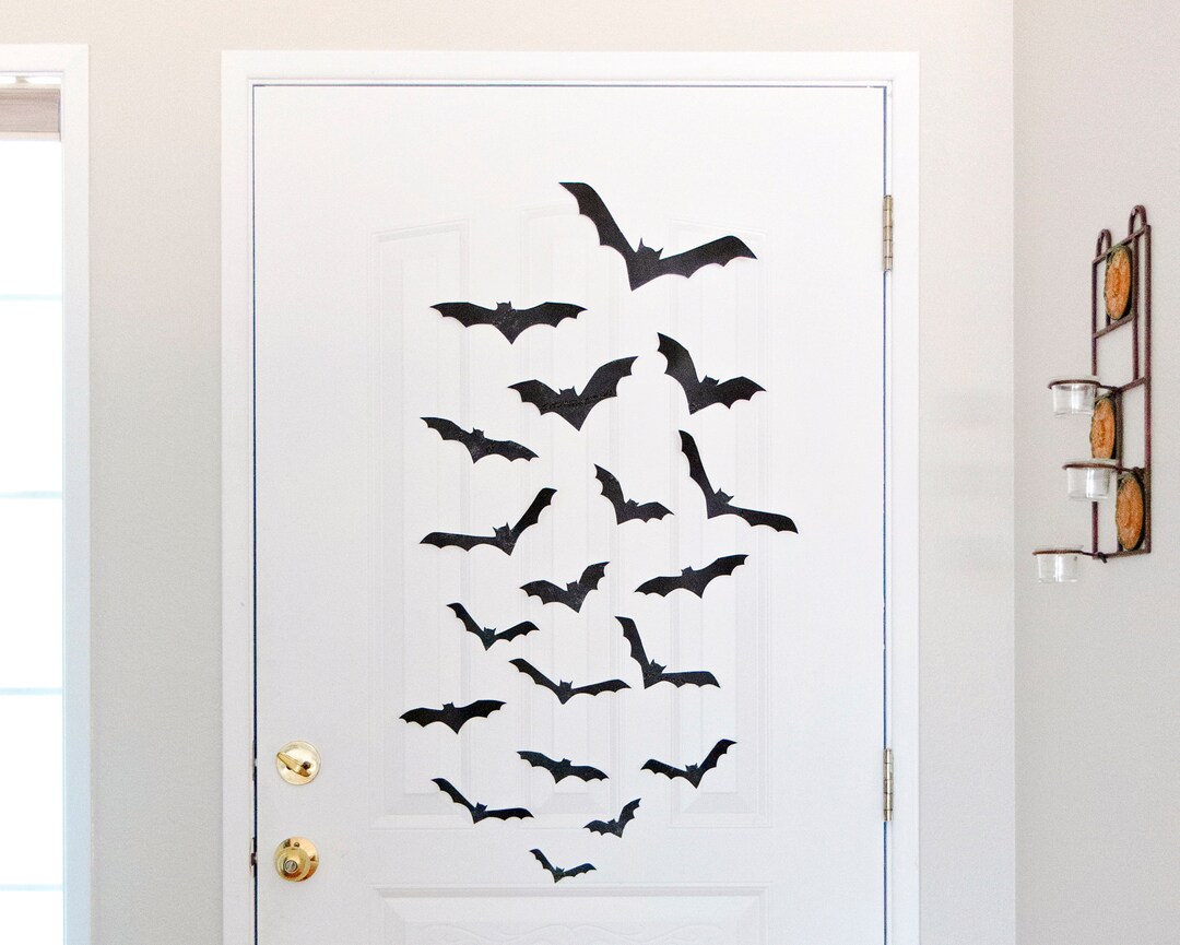 PRINTABLE Bat Collage Halloween Bat Mural Decoration. Solid Black ...