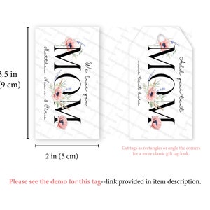 Mother's Day Gift Tags Corjl Editable, Favor Tags Printable Hang Tag ...