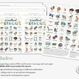 Woodland/forest Bingo - 50 PRINTABLE Unique Cards, Game Idea, Great ...