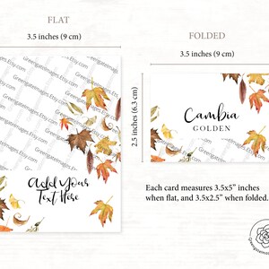 Fall Leaf Place Card - Printable Placecard, Corjl Buffet Cards Food ...