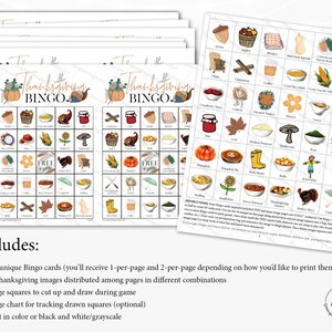 Thanksgiving Bingo Cards: Printable Bingo, 50 Cards, Senior Citizen ...