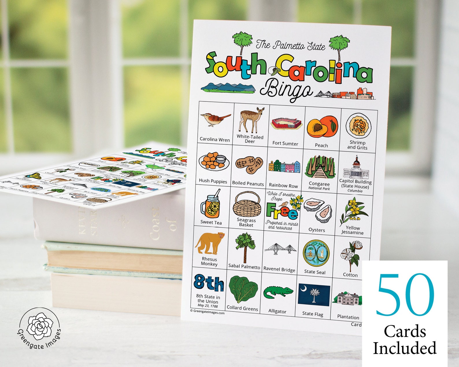 South Carolina Bingo Cards - 50 PRINTABLE Unique Cards. Download ...