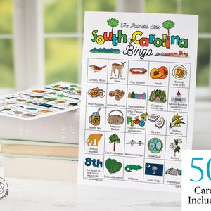 South Carolina Bingo Cards - 50 PRINTABLE Unique Cards. Download ...