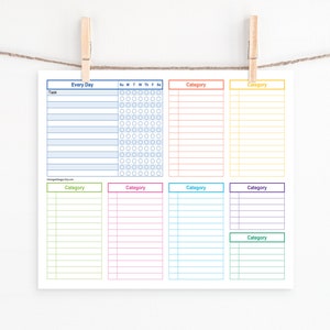 Printable Task List Editable List Page, Color and Black White Version ...