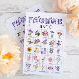 Flower Bingo Cards: Printable Bingo, 50 Cards, Senior Citizen ...