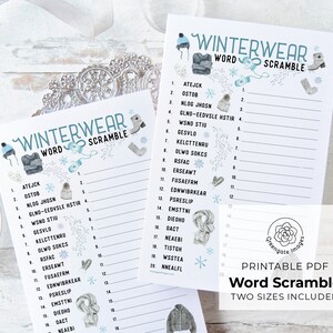 Winter Word Scramble - PRINTABLE Downloadable Activity. Winterwear Word ...