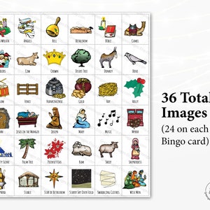 Nativity Bingo Cards: Printable Christmas bingo 50 cards | Etsy