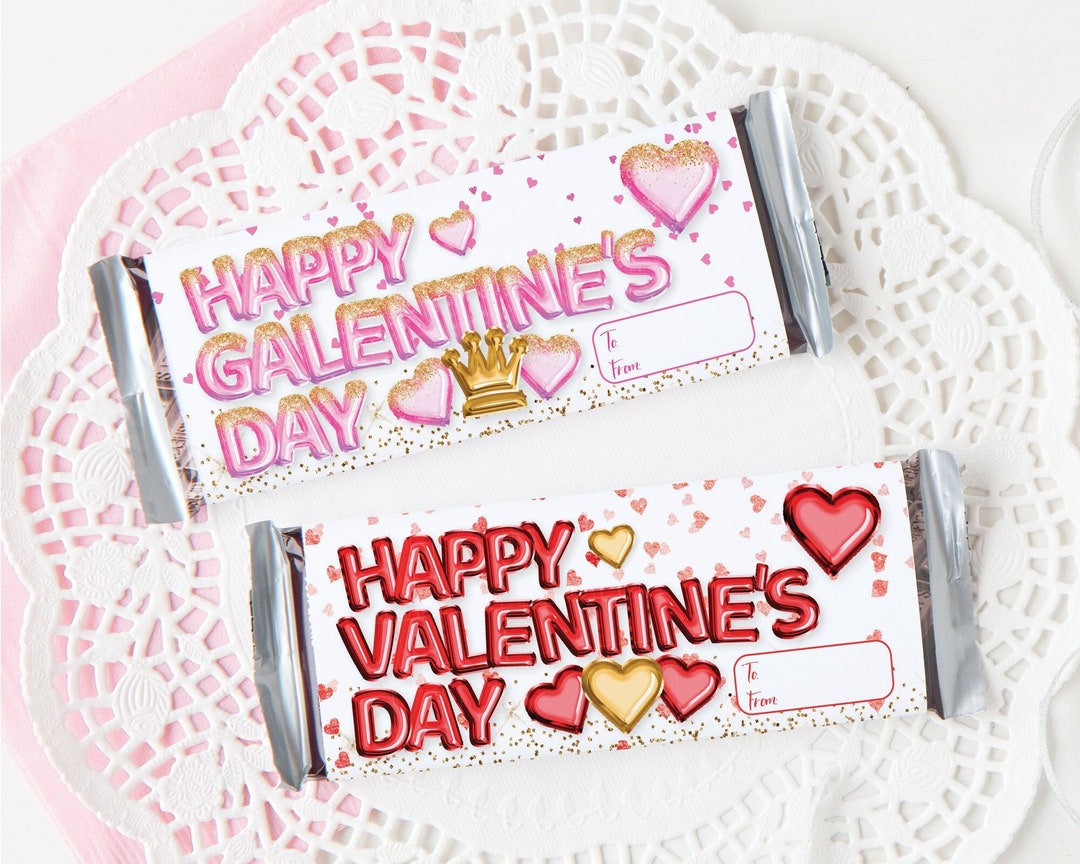 Valentine / Galentine Candy Bar Wrapper Set - PRINTABLE Candy Bar ...