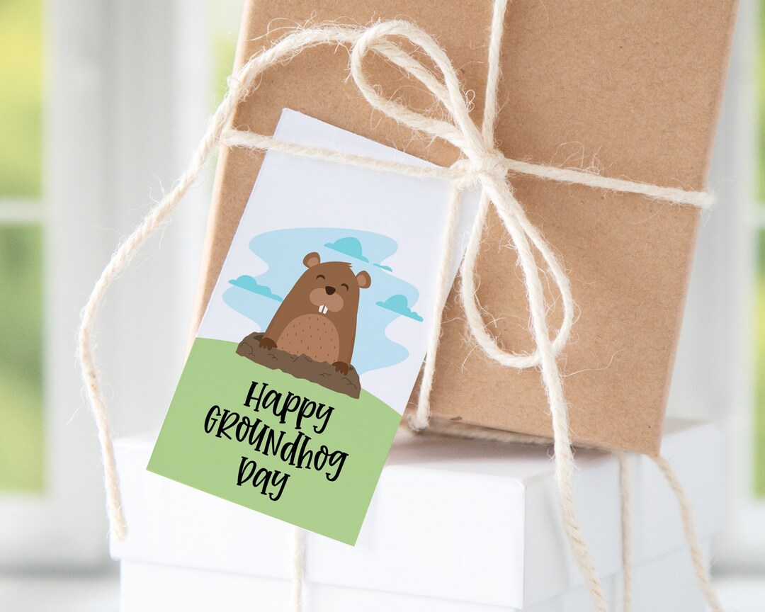 Groundhog Day Gift Tag - Personalized, Editable Corjl, Favor Bag Tag ...